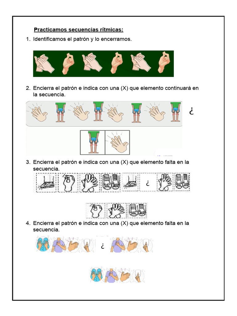 Practica de Secuencias Ritmicas Mate | PDF | Artes del Lenguaje y ...