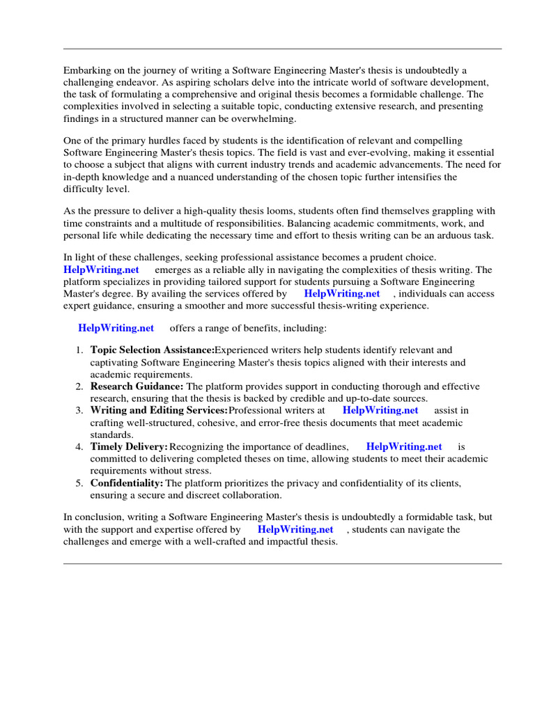 Software Engineering Master Thesis Topics | PDF | Application Software | Software