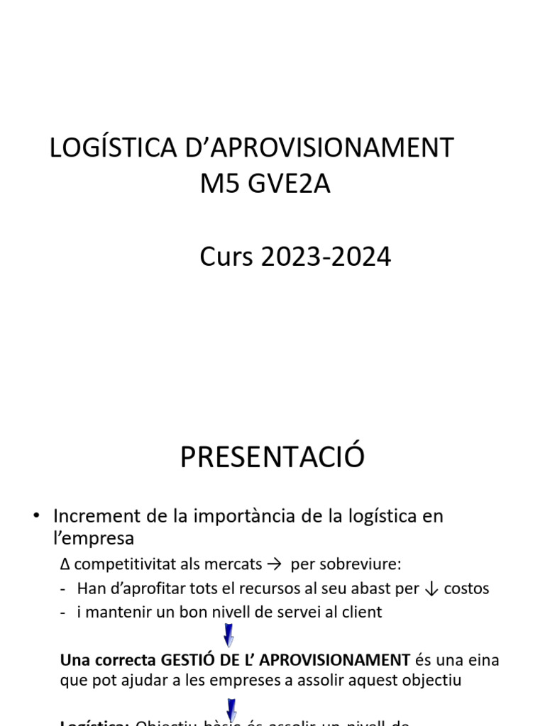 Logistica D'aprovisionament - Materials Uf1-Nf1 | PDF