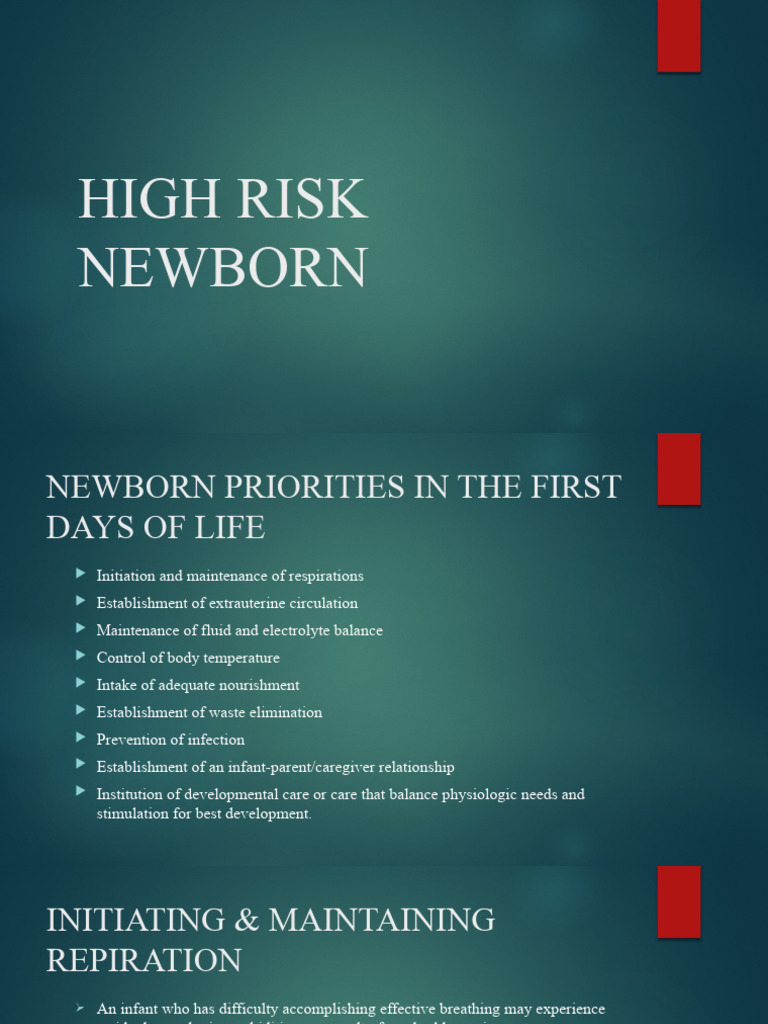 High Risk Newborn 1 | PDF | Respiratory Diseases | Preterm Birth