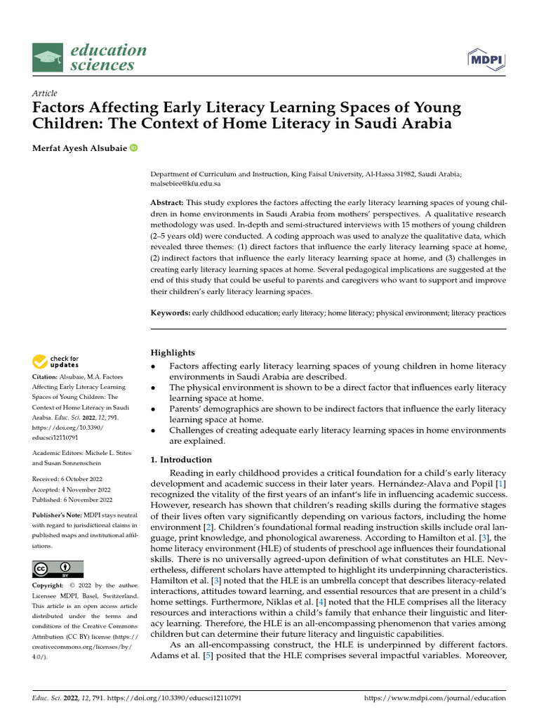 Education 12 00791 | PDF | Literacy | Methodology