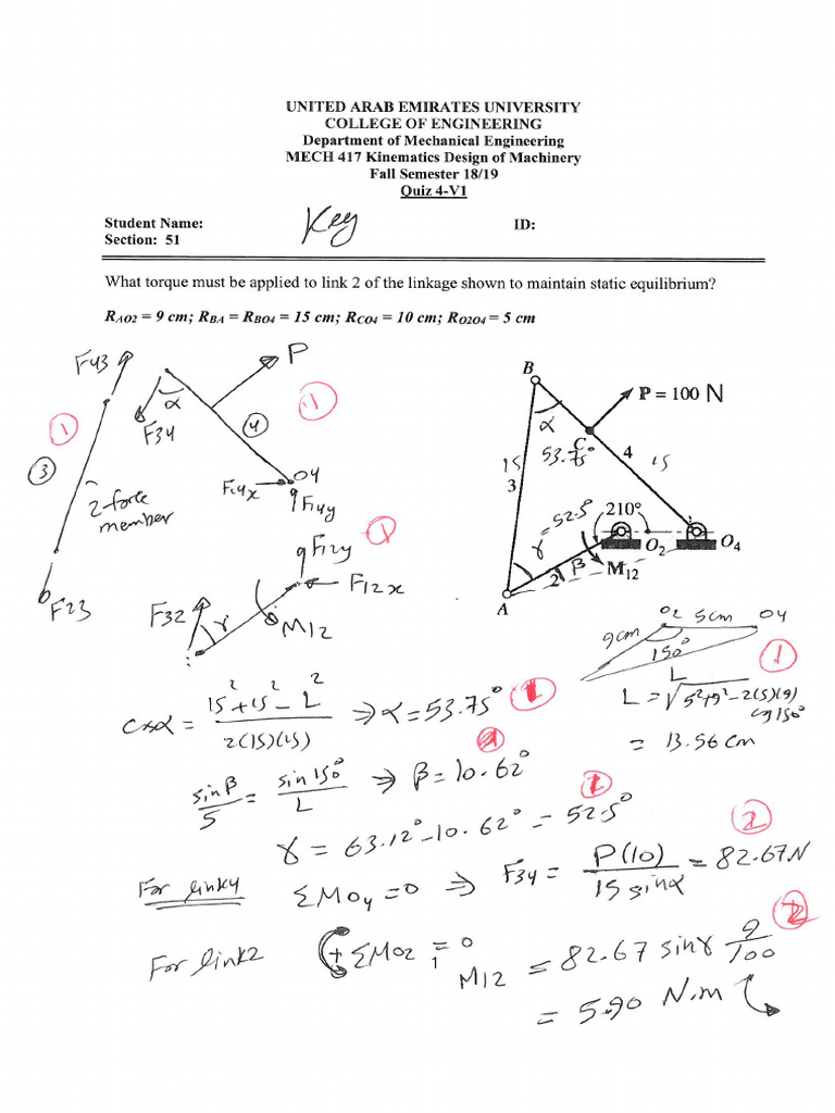 Kinematics - Quiz 4 Tariq | PDF