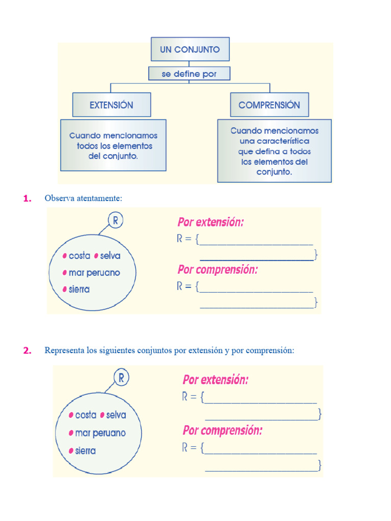 Determinación Por Extensión y Comprensión de Conjuntos para Tercer ...