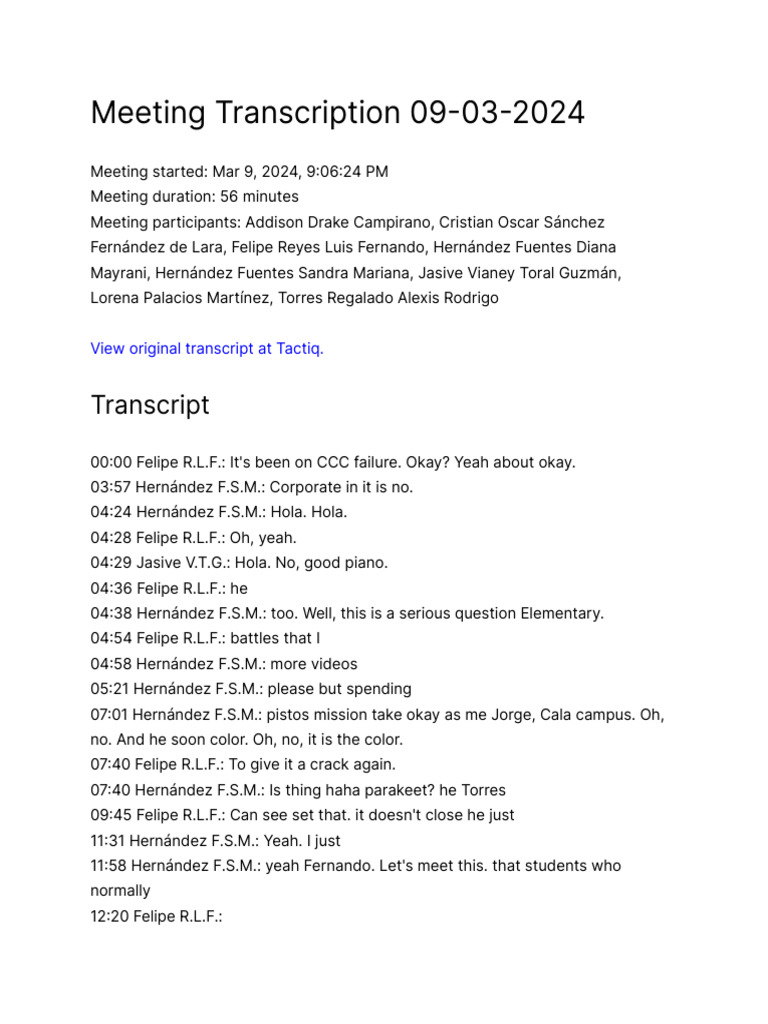 Meeting Transcription 09-03-2024 | PDF | Language Arts & Discipline | Art