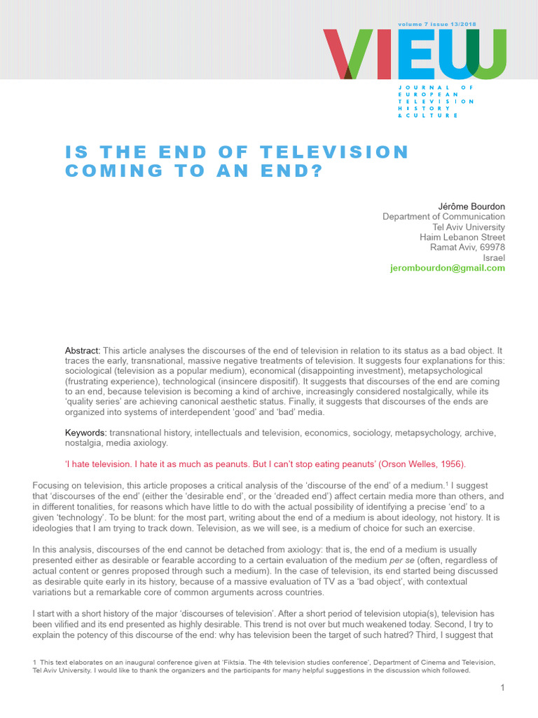 Is The End of Television Coming To An en | PDF