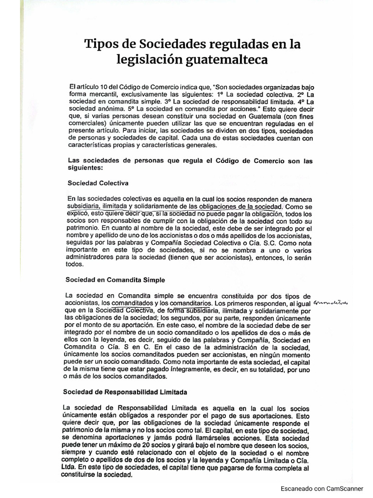 Tipos de Sociedades Mercantiles | PDF