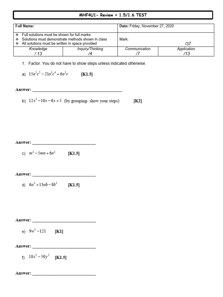 Advanced_Functions_-_Chapter_1_Test | PDF Advanced_Functions_-_Chapter_1_Test | PDF