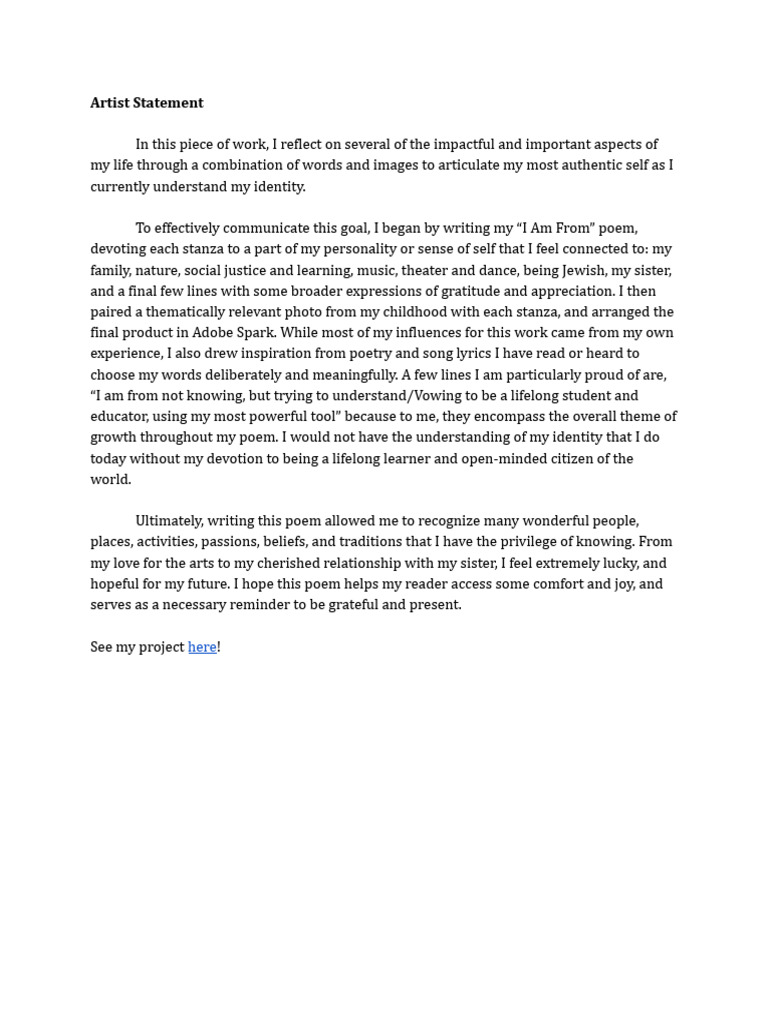 Reflecting Identity Through Poetry and Art | PDF | Poetry