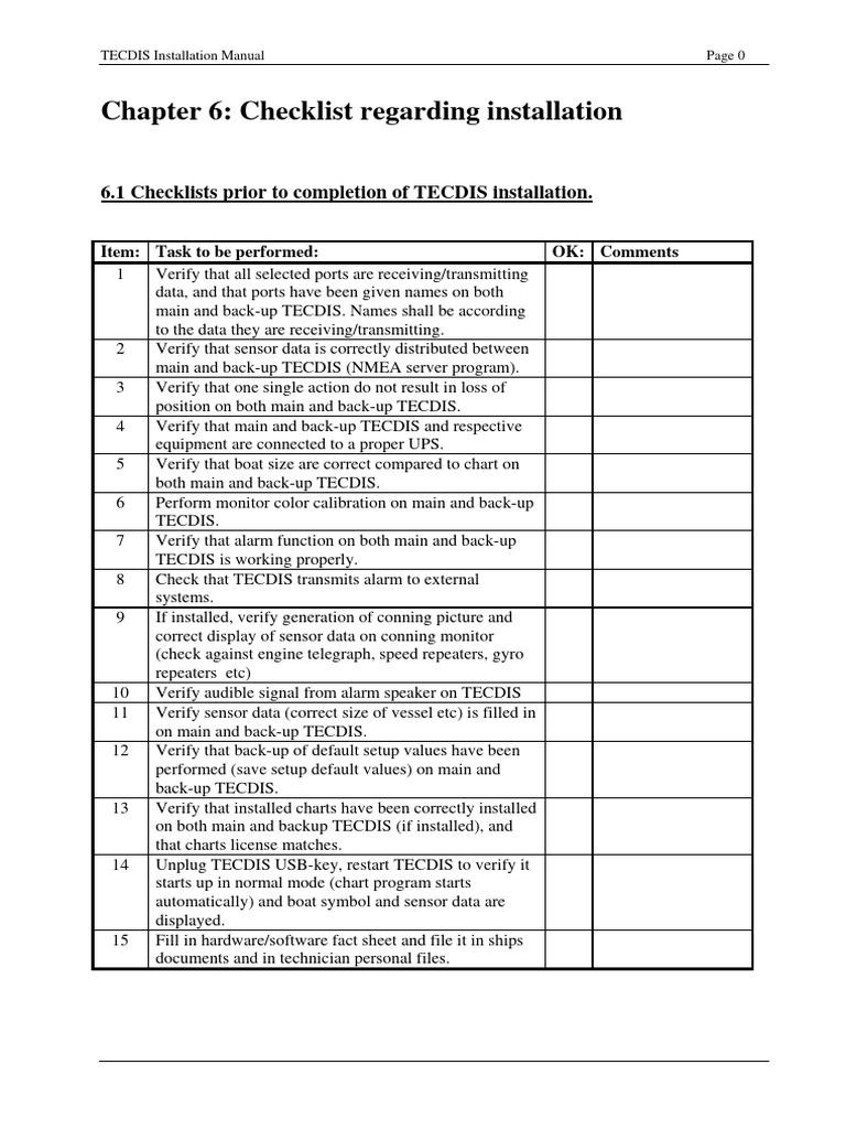 TECDIS Checklist en Rev 1_9 | PDF | Icon (Computing) | Software