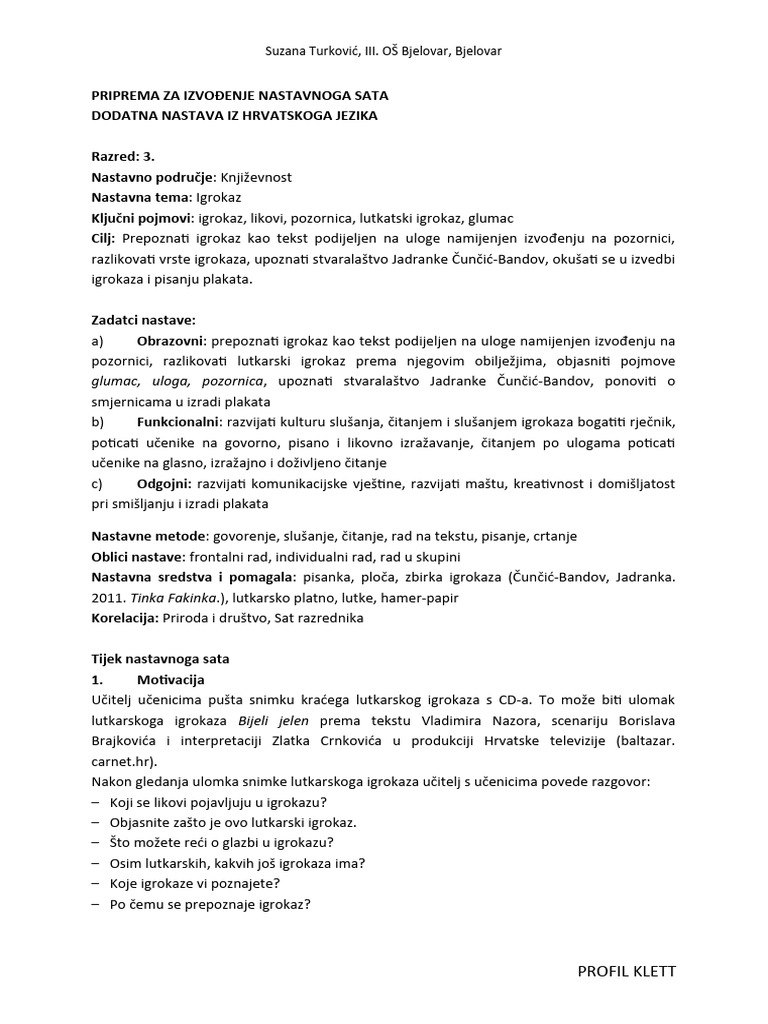 Priprema Igrokaz | PDF