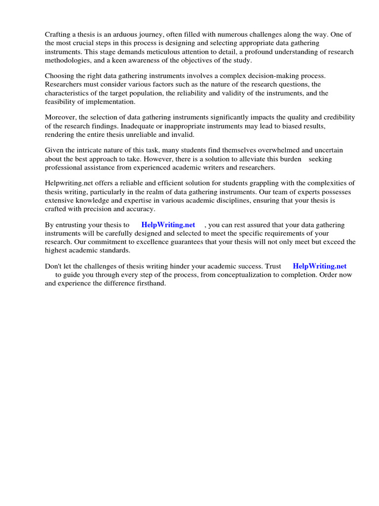 Thesis Data Gathering Instruments | Download Free PDF | Methodology | Data