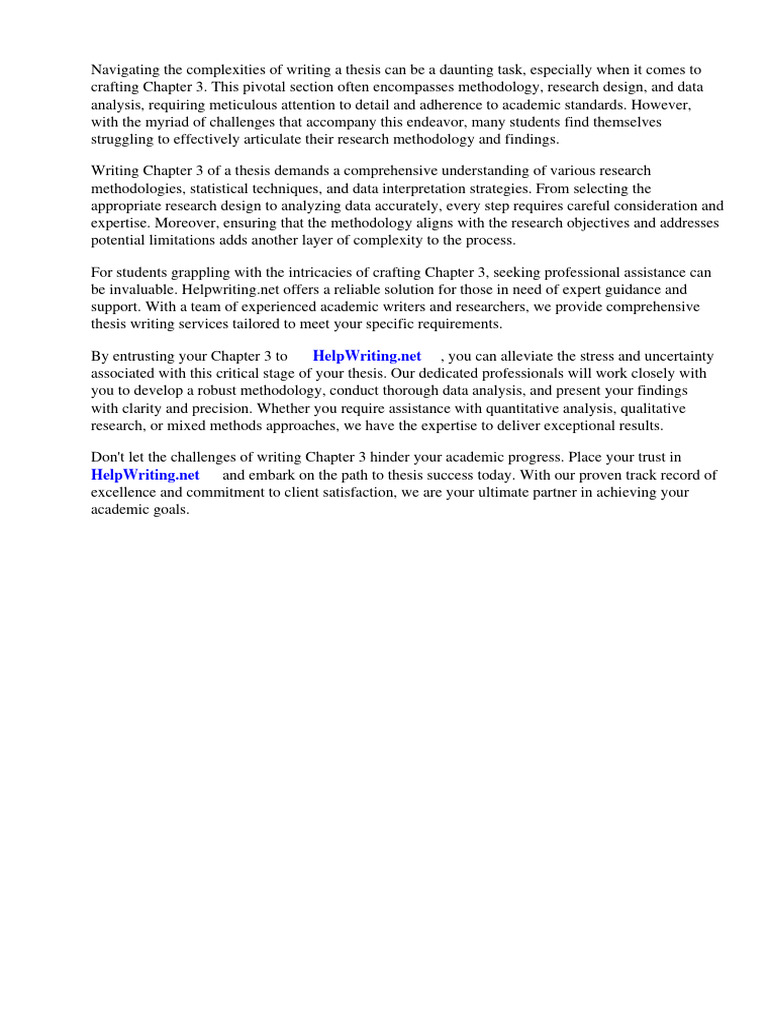 Thesis Chapter 3 Guidelines | PDF | Methodology | Statistics