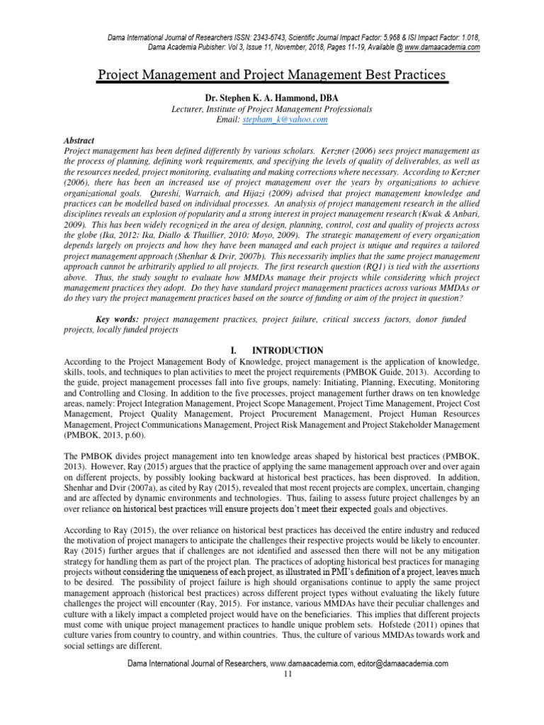Project Management Best Practices Explained | PDF | Project Management ...