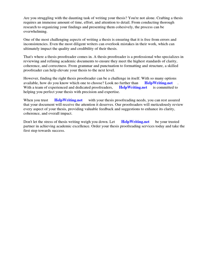Thesis Proofreader | PDF | Proofreading | Thesis