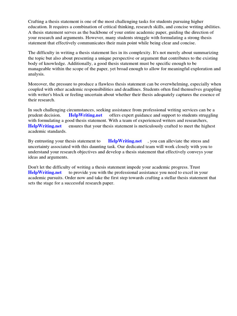 Formulating A Good Thesis Statement | PDF | Career & Growth | Science & Mathematics