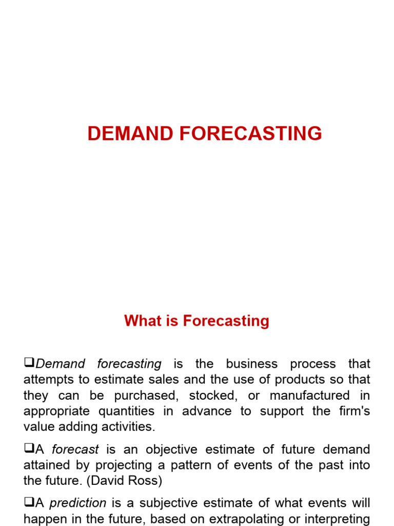 Demand Forecasting | PDF | Forecasting | Moving Average