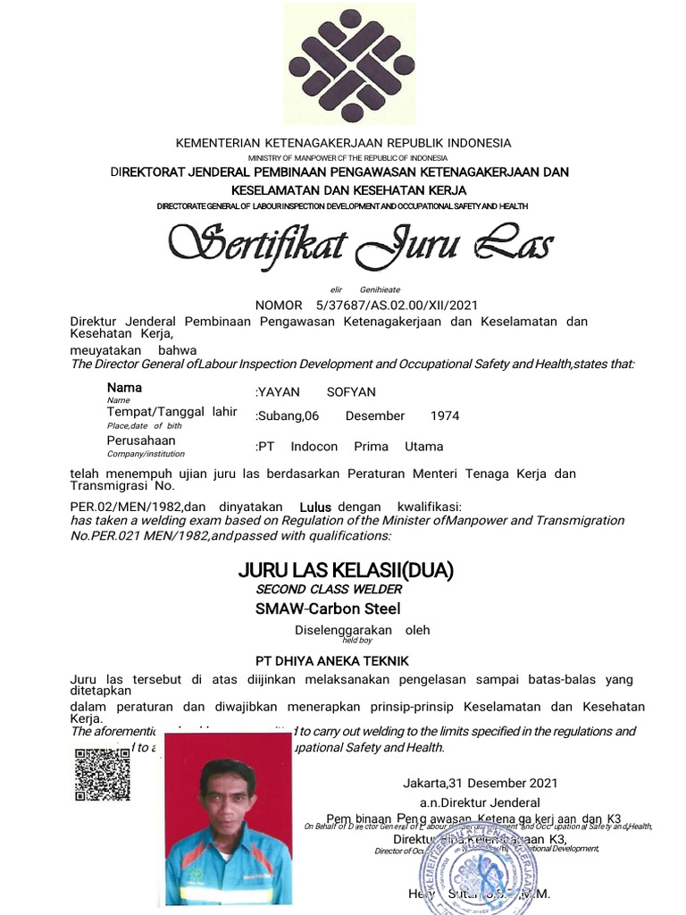 Sertifikat Welder | PDF