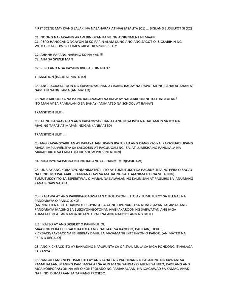 Animation Sa Esp Guide Script Hahahaahaha | PDF