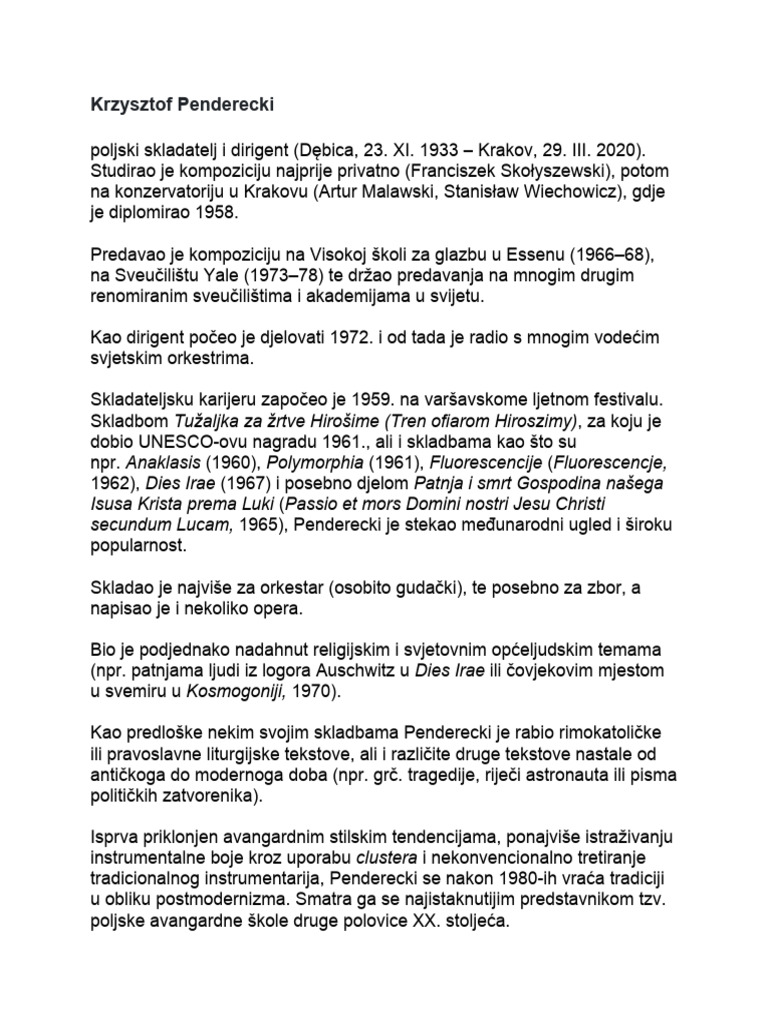 Krzysztof Penderecki | PDF