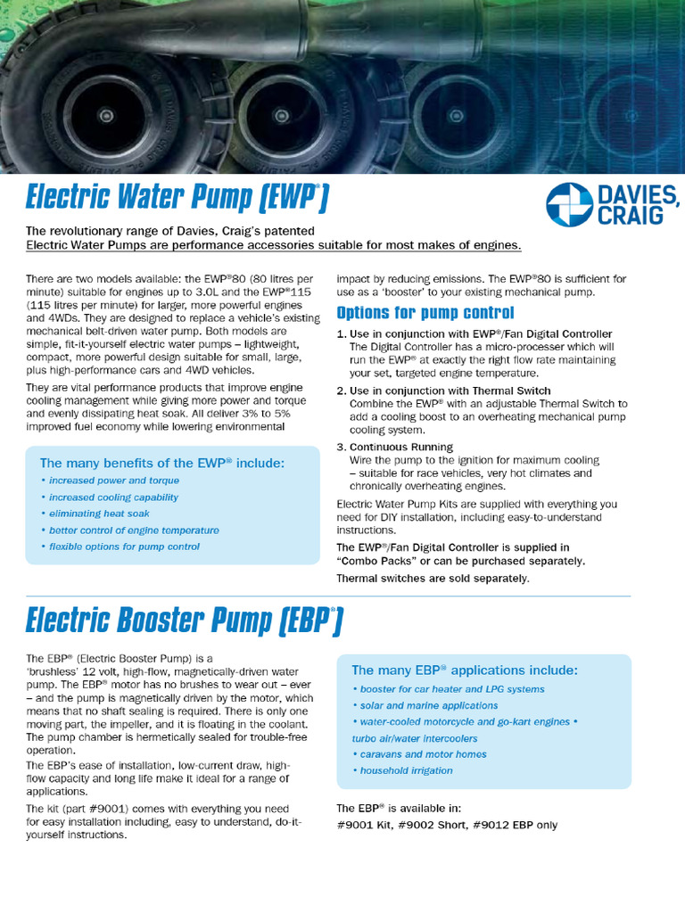 Electric Water Pump (EWP) | PDF