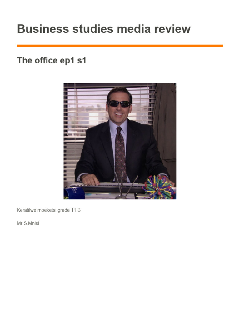 Business Analysis of The Office Episode 1 | PDF | Plagiarism