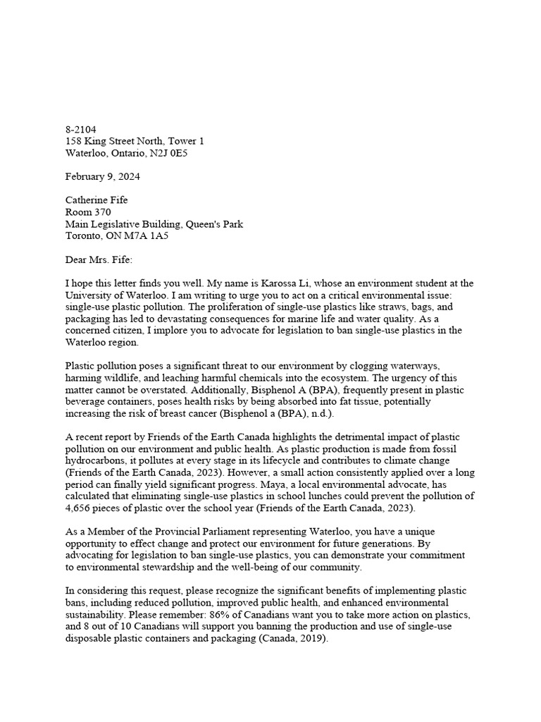 Business Letter | PDF | Pollution | Environmental Issues