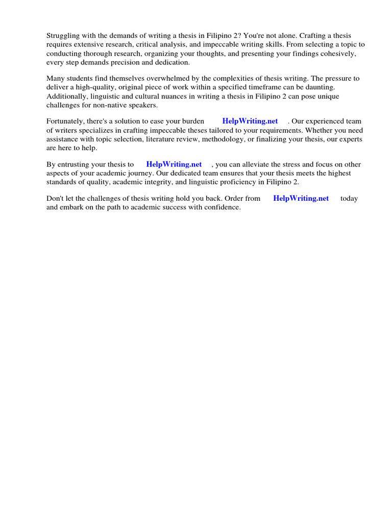 Halimbawa NG Thesis Sa Filipino 2 | PDF