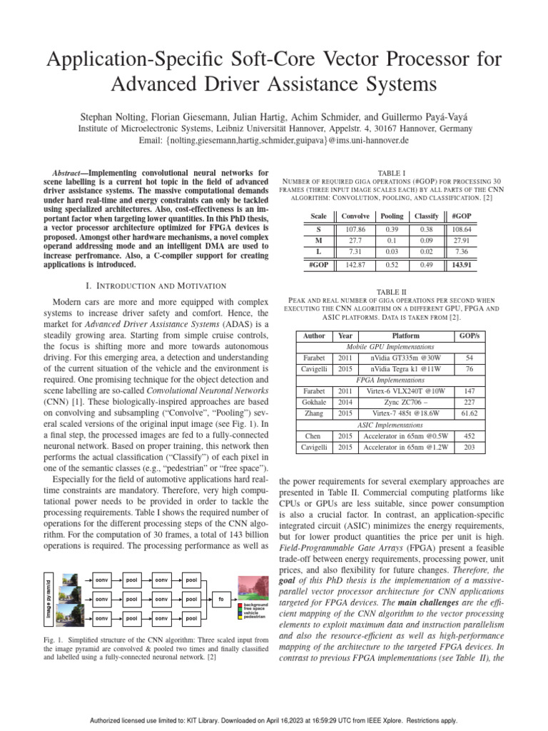 Application Specific Soft Core Vector Processor For Advanced Driver 9986