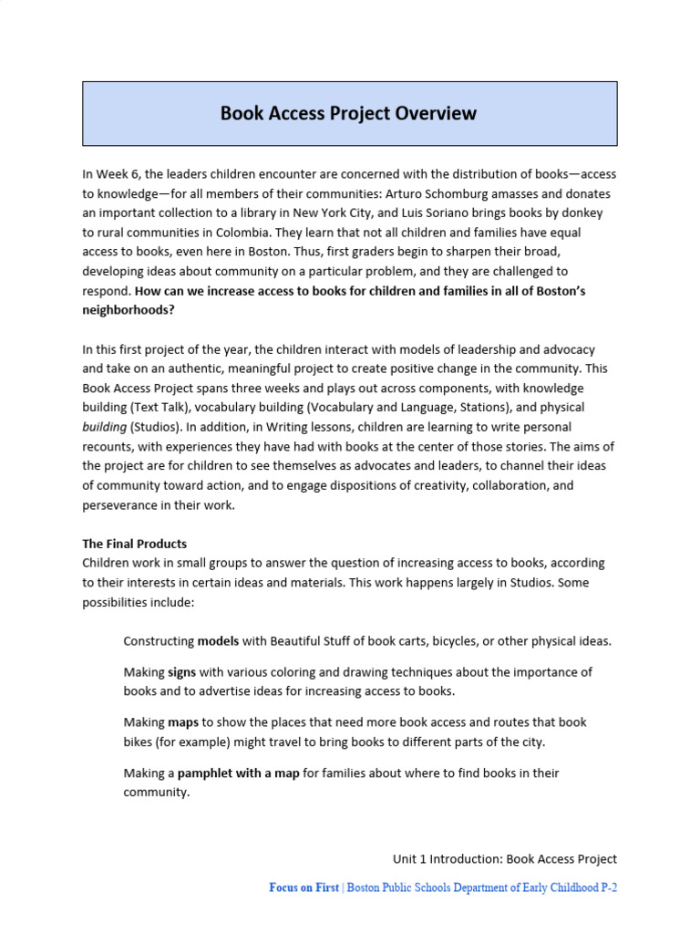 Book Access Project Overview | PDF