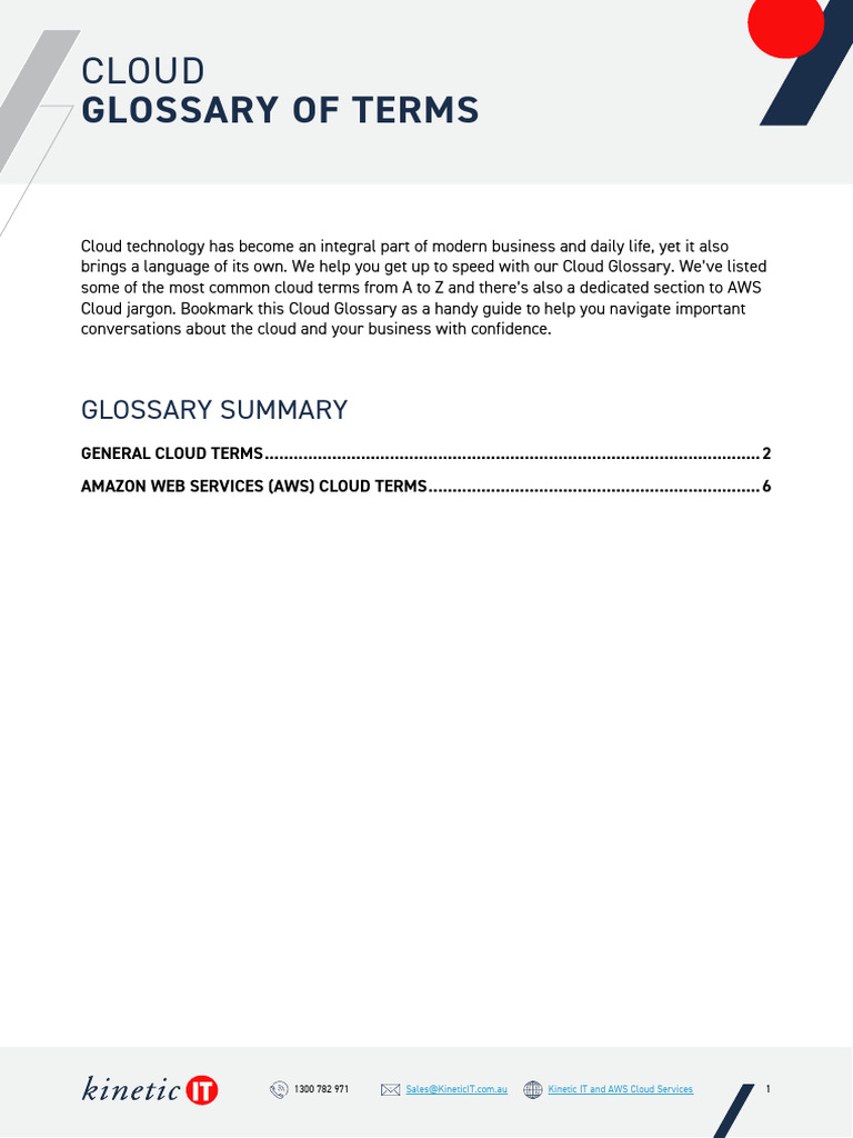 Kinetic Cloud-Glossary-of-Terms | PDF | Cloud Computing | Amazon Web ...