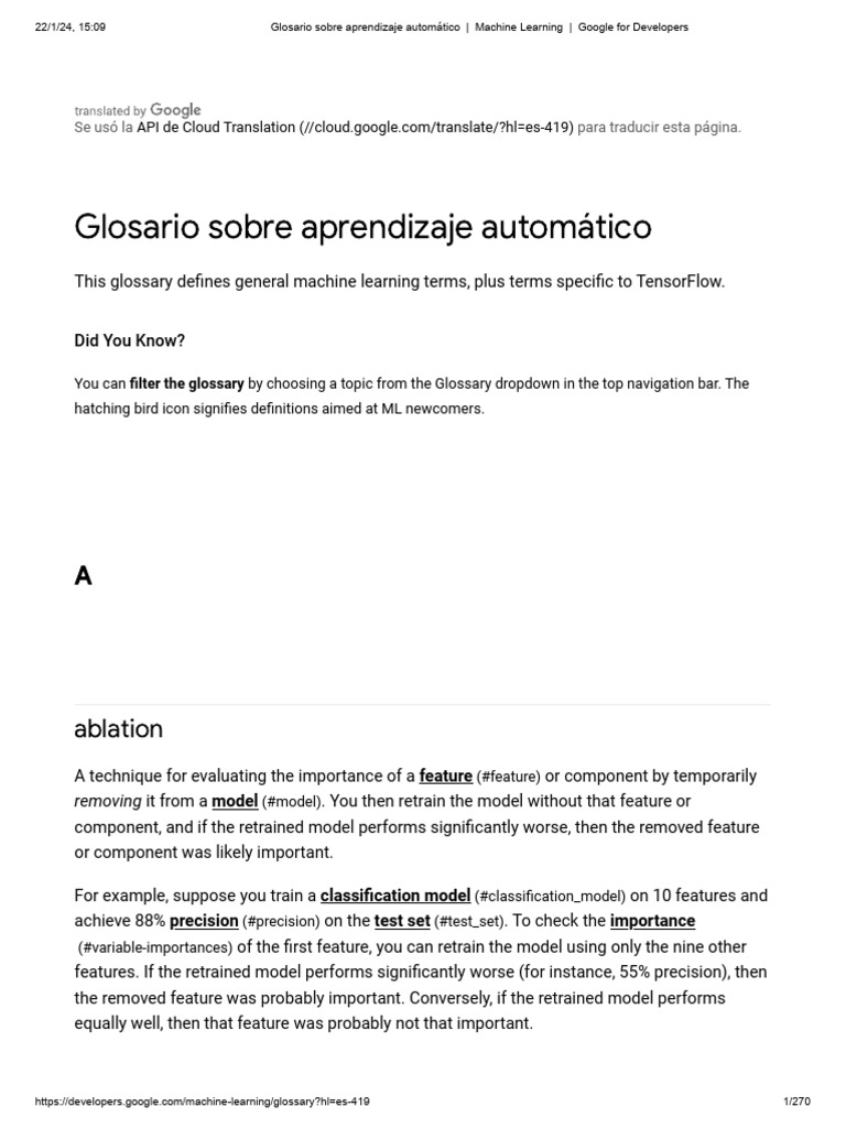 Glosario Sobre Aprendizaje Automático - Machine Learning - Google For ... Glosario Sobre Aprendizaje Automático - Machine Learning - Google For ...