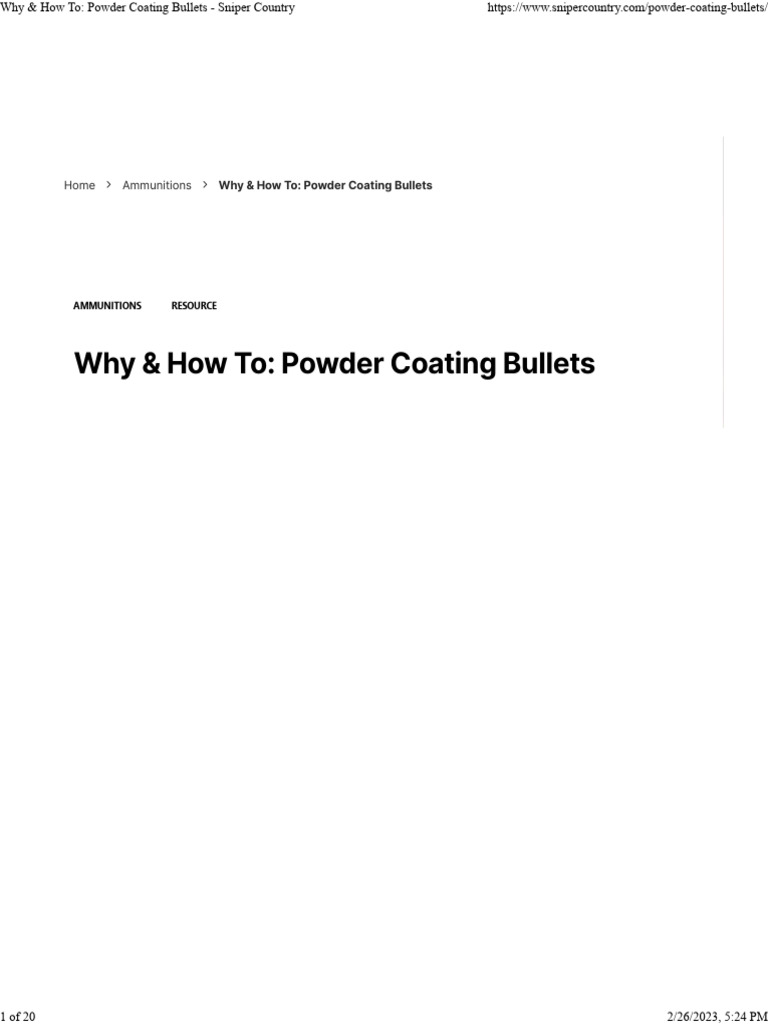 Why & How To Powder Coating Bullets - Sniper Country | PDF | Bullet ...
