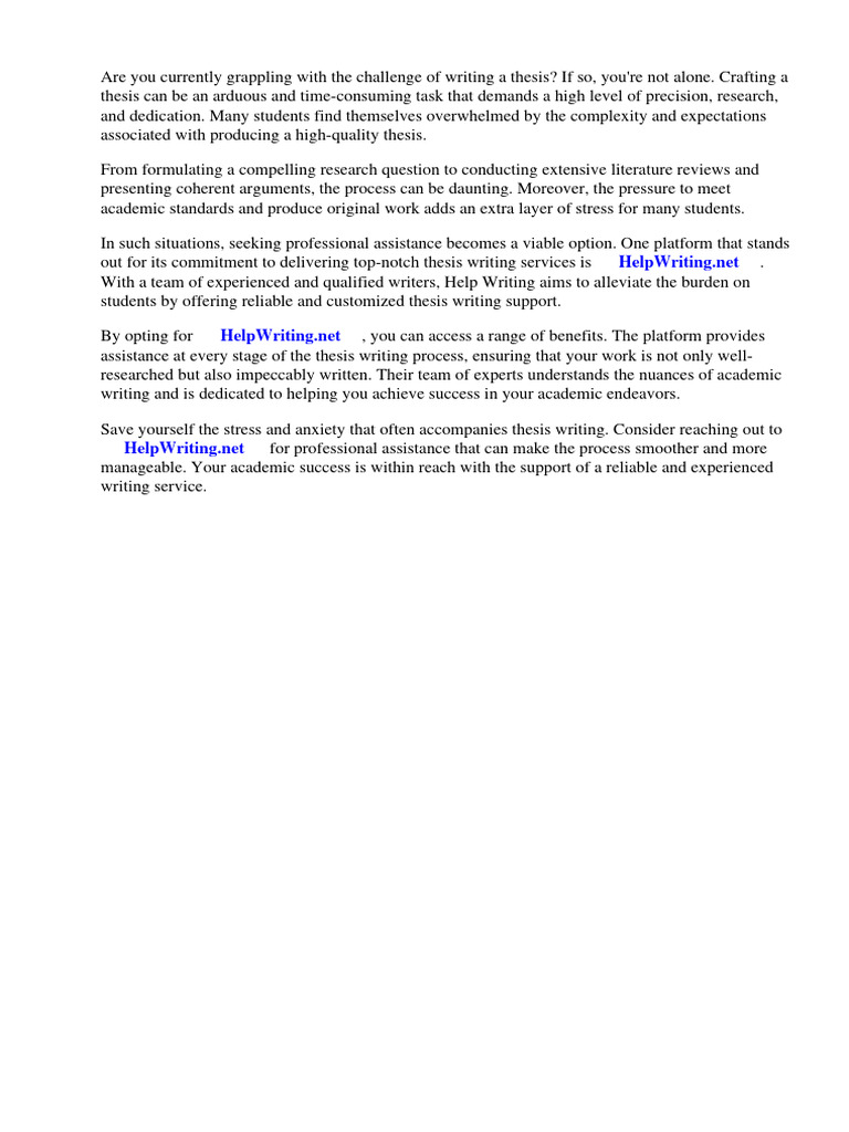 Expert Thesis Writing Assistance | PDF