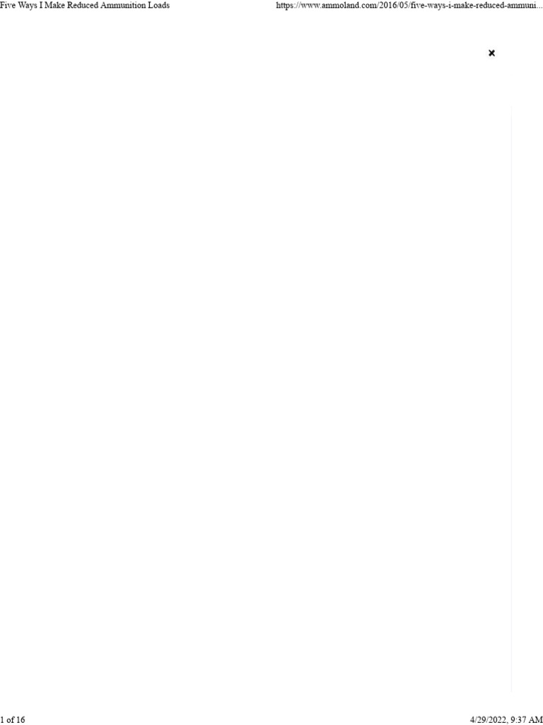 Five Ways I Make Reduced Ammunition Loads | PDF | Rifle | Bullet