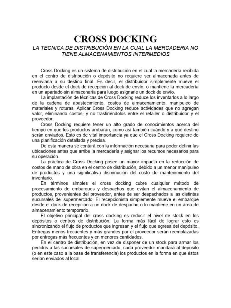 CROSS DOCKING | PDF