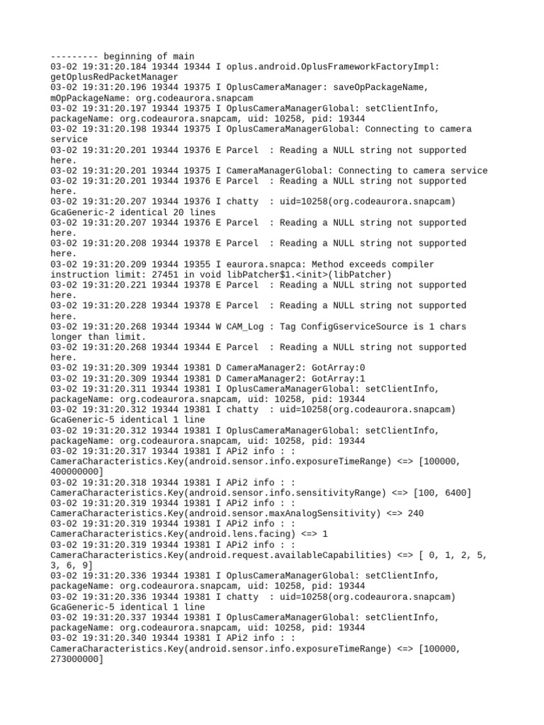Camera Debug Log Analysis | PDF | Computer Science | Software Engineering
