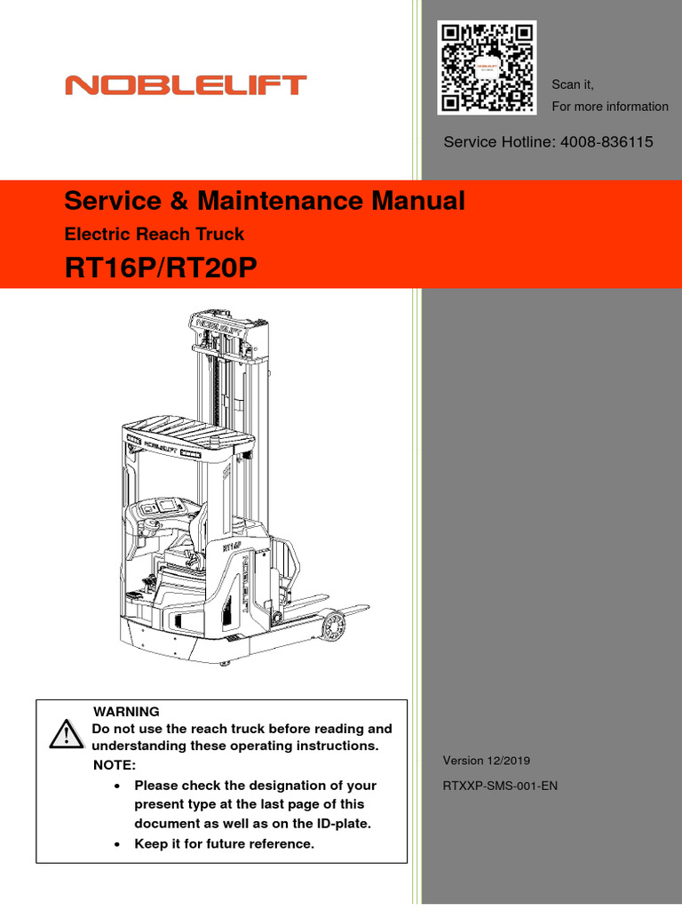 RT16P/RT20P: Service & Maintenance Manual | PDF | Forklift | Truck