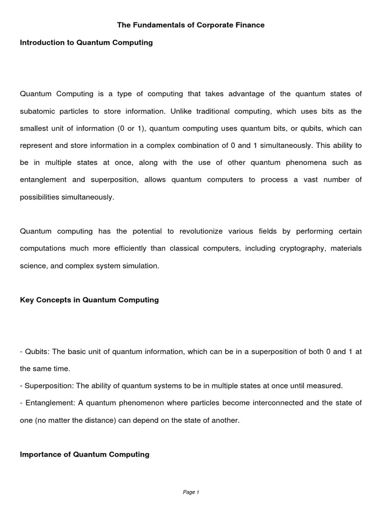 Introduction to Quantum Computing | PDF | Quantum Computing | Computing