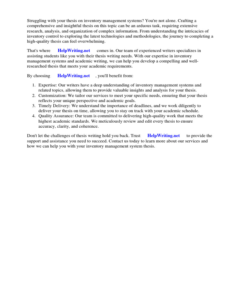 Inventory Management System Thesis Sample | PDF | Inventory | Databases