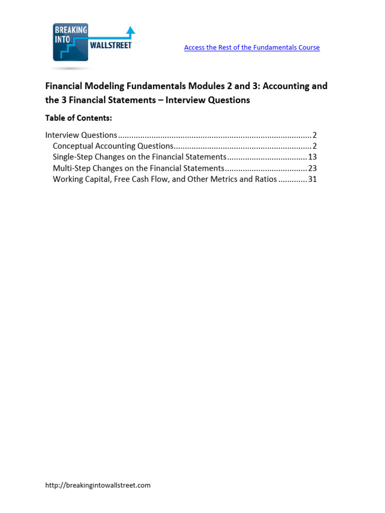 Accounting Interview Questions Guide | PDF | Cash Flow Statement | Deferral