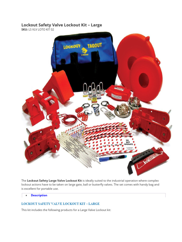 Large Valve Lockout Safety Kit | PDF