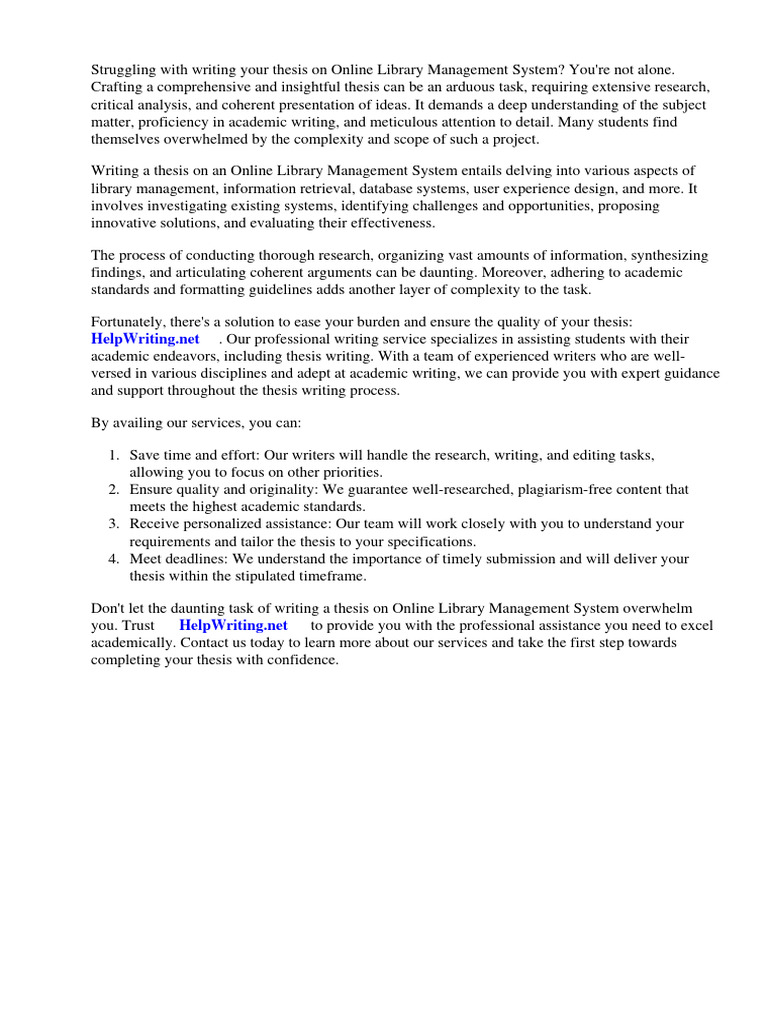 Online Library Management System Thesis | Download Free PDF | Libraries | Databases
