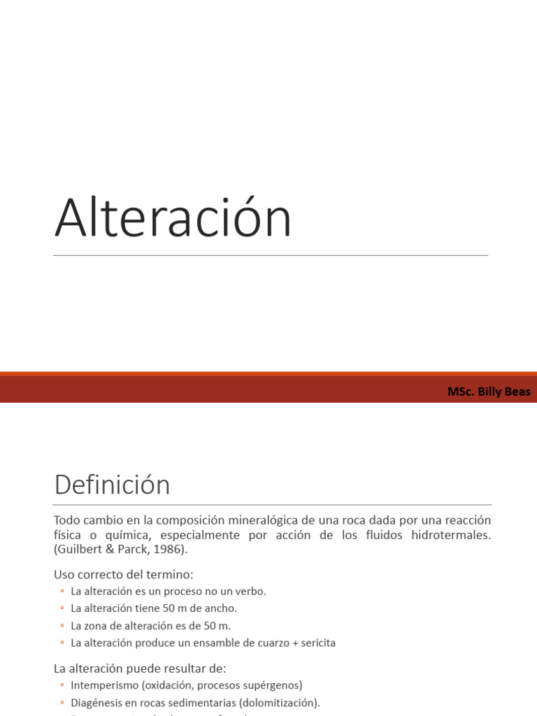 05 Alteración | PDF | Roca (geología) | Minerales
