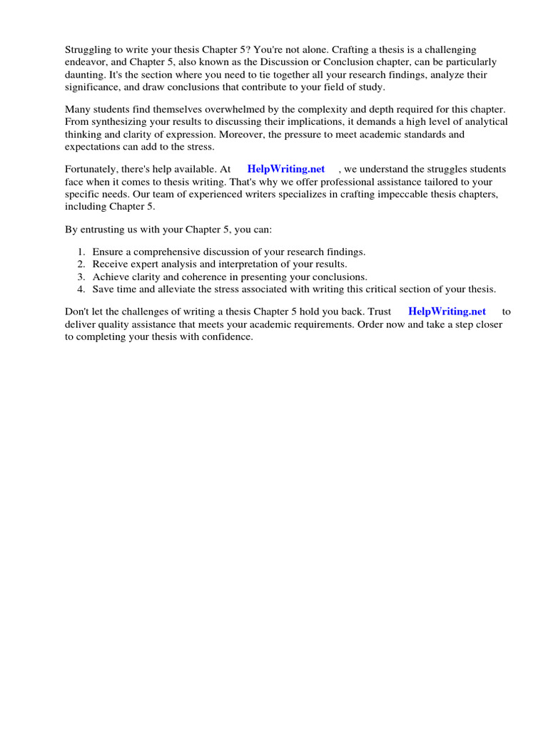 Thesis Chapter 5 Parts | PDF | Thesis | Quantitative Research