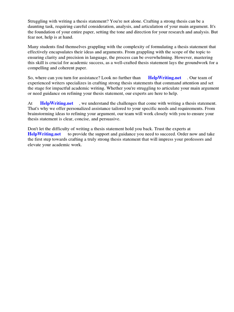 Mastering Thesis Statement Writing | PDF | Essays | Thesis