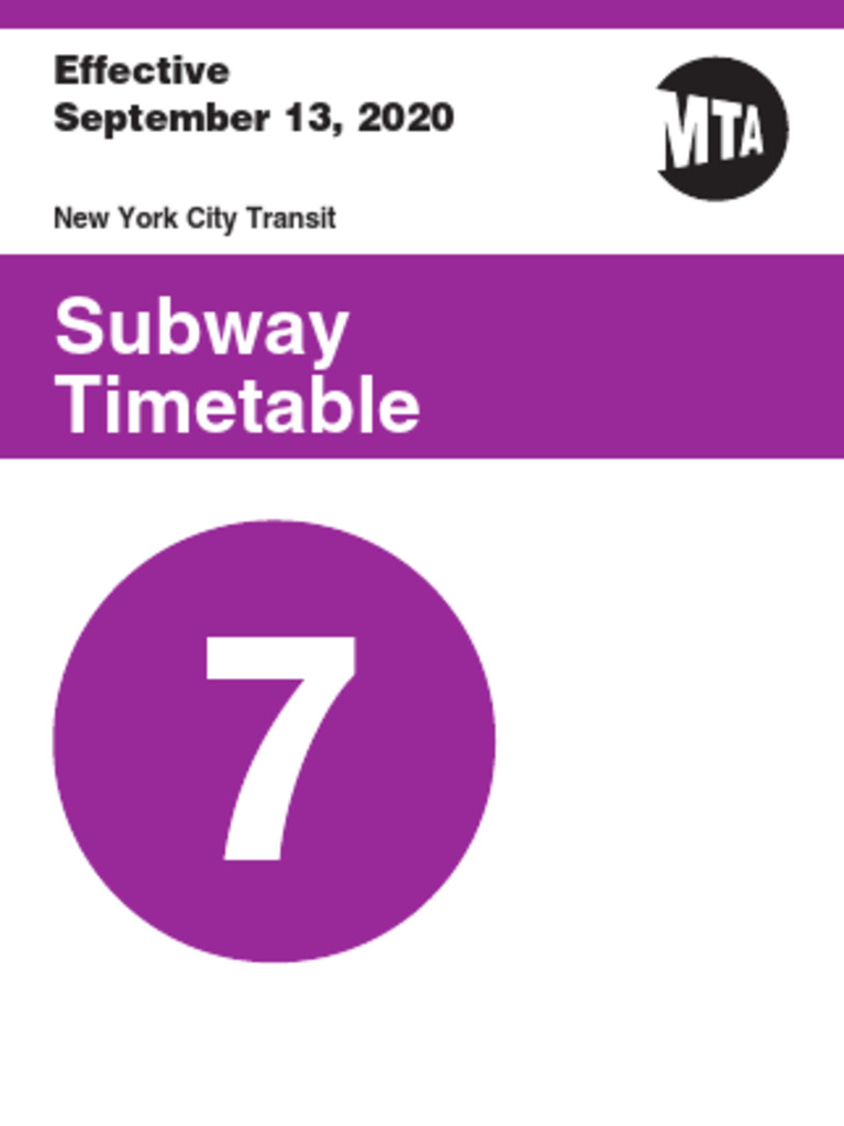 7 Train Timetable | Download Free PDF | New York Metropolitan Area ...