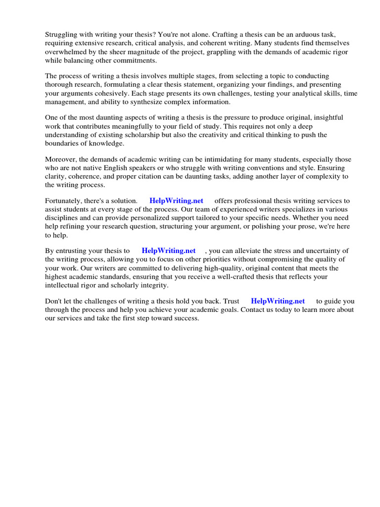 Thesis Writing Support Services | PDF | Essays | Thesis