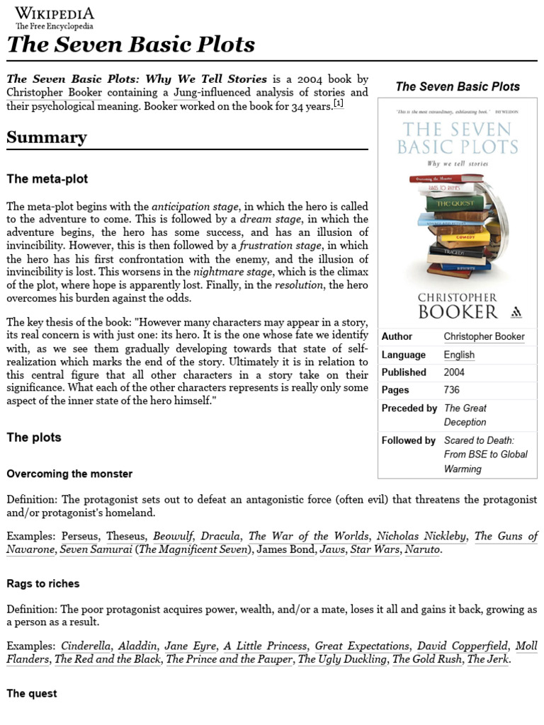 The Seven Basic Plots - Wikipedia | PDF