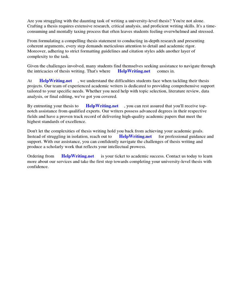 University Level Thesis Example | PDF | Thesis | Essays