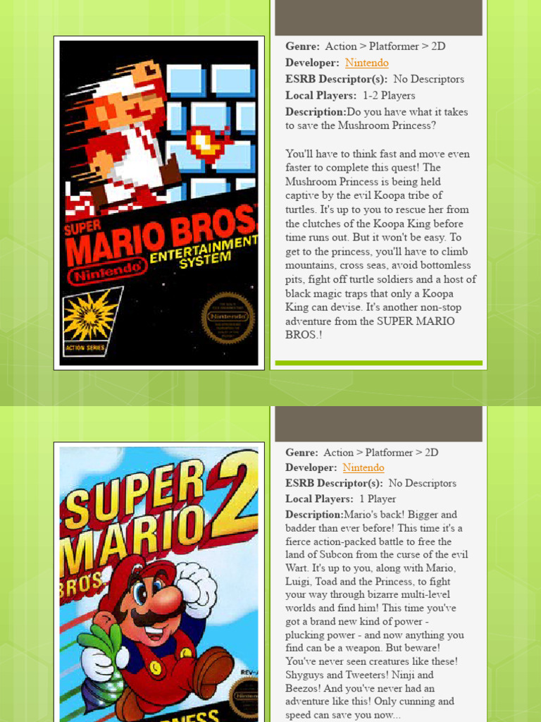 Main Mario Series Presentation | Download Free PDF | Mario | Video Game ...